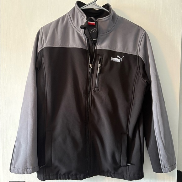 Puma | Jackets & Coats | Puma Black And Gray Youth Large Jacket Coat ...